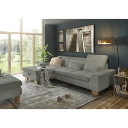 Musterring Ecksofa, B/H/T: 307cm x 86cm x 195cm, Cord, Ottomane links, Sitzh&ouml;he 49cm,Sitztiefenverstellung im 3-Sitzer,ohne Kopfteilverstellung,ohne