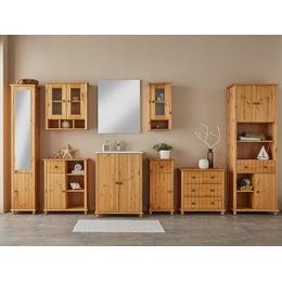 Hochschrank Home Affaire, B:60cm H:175,5cm T:30cm, beige, Badezimmer, Schr&auml;nke, "Vili", Badezimmerschrank, H&ouml;he 175 cm, 2 Schubladen, 3 T&uuml;ren, aus
