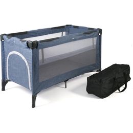 CHIC 4 BABY CHIC4BABY Baby Baby-Reisebett "Luxus, Jeans Blue", grau, Aluminium, Polyester, Babybetten, inkl. Transporttasche