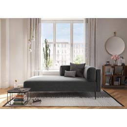 Recamiere Home Affaire, B:210cm H:89cm T:104cm, grau, Samtoptik (100% Polyester);Struktur fein (100% Polyester);Samtcord (92% Polyester, 8%