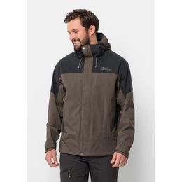 Jack Wolfskin Herren Trekkingjacke "KAMMWEG 2L JKT M", braun, Gr. S, OBERSTOFF 89% POLYESTER, 11% POLYURETHAN 1.FUTTER 100% POLYESTER 2.LINING 84%