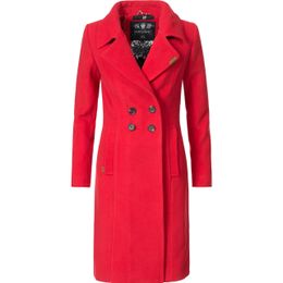 Navahoo Damen Wintermantel "Wooly", rot, Gr. XXL, clean, Obermaterial: 90% Acryl, 8% Viskose, 2% Elasthan; Innenfutter: 100% Polyester; Ärmelfutter:
