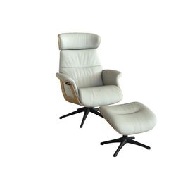 Relaxsessel FLEXLUX, B:83cm H:112cm T:125cm, wei&szlig;, 100% Echteder, Wohnzimmer, Sessel, "Clement R&uuml;cken u. Kopfverstellung, ergonomisch, Airchannels",