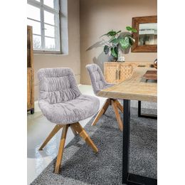 Esszimmersessel GUTMANN FACTORY, B:55cm H:84cm T:60cm, grau, 100% Polyester, Sessel