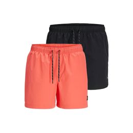 Jack & Jones JACK & JONES Herren Badeshorts "Badeshorts SWIM SHORTS 2er Pack", orange, Gr. S, Obermaterial: 100% Polyester PES., Badehosen