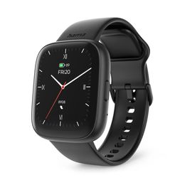 Hama Kinder Smartwatch "Smartwatch 46 mm (Telefonfunktion, WhatsApp, E-Mail etc., wasserdicht)", stylisches Sportarmband, schwarz, Smartwatches