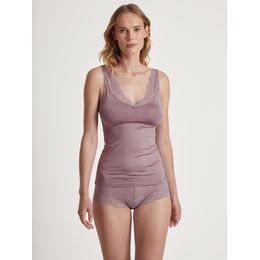 Calida Damen Tanktop "Sensual Secrets", Gr. XS, lila, Single Jersey, Obermaterial: 57% Viskose, 38% Baumwolle, 5% Elasthan, unifarben, Tops,