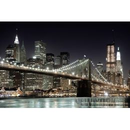 papermoon Fototapete "Manhatten Bridge", B/L: 3,5m x 2,6m, Bahnen: 7 Stk., bunt, Tapeten