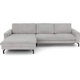 Ecksofa DIE PLANBAR, B:302cm H:87cm T:178cm, grau, 100% Polyester, Wohnzimmer, Sofas, "MP-IN20110 L-Form mit Federkern-Polsterung", optional mit
