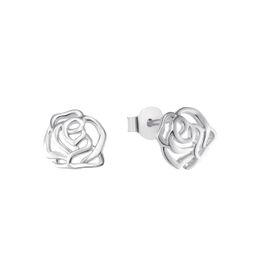 Amor Damen Paar Ohrstecker "Rose", Silber 925 (Sterlingsilber), silber, Silber 925 (Sterlingsilber), Ohrringe