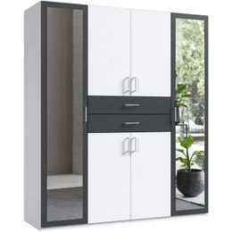 Kleiderschrank wimex, B:180cm H:207cm T:58cm, grau, Kinderzimmer, Schränke, "Diver Drehtürenschrank mit Spiegel, 180, 225 o. 270cm breit", Bestseller