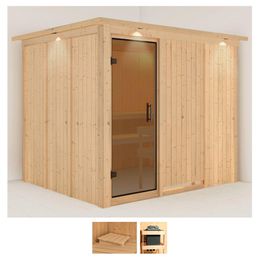 Karibu Sauna "Gitte", ohne Ofen, (ohne Ofen), beige, Saunen, ohne Ofen