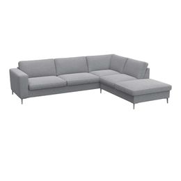 Ecksofa FLEXLUX, B:273cm H:85cm T:225cm, grau, 100% Polyester, Wohnzimmer, Sofas, "Fiore, super Sitzkomfort durch Kaltschaum im Sitz, L-Form", breite