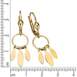 Firetti Damen Paar Ohrh&auml;nger "Schmuck Geschenk Gold 375 Ohrschmuck Ohrringe Federn", Gelbgold 375, gold, Gelbgold 375, Ohrringe