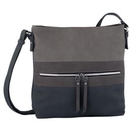 Tom Tailor Damen Umhängetasche "ELLEN Cross bag L", grau, Lederimitat, Polyurethan (PU), clean, gemustert, kontrastfarbene Details, mehrfarbig,