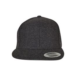 Flexfit Damen Snapback Cap "Flexfit Unisex Melton Wool Snapback"schwarzgrau, unifarben, 50% Wolle, 30% Polyester, 20% Polyamid, Caps