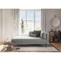 Recamiere Home Affaire, B:210cm H:89cm T:104cm, grau, Samtoptik (100% Polyester);Struktur fein (100% Polyester);Samtcord (92% Polyester, 8%