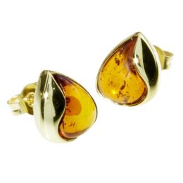 OSTSEE-SCHMUCK Damen Paar Ohrstecker "- Jeska - Gold 333/000 - Bernstein", Gelbgold 333, gold, Gelbgold 333, Ohrringe