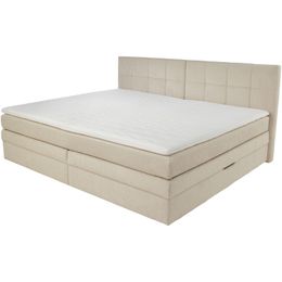 Jockenhöfer Boxspringbett JOCKENHÖFER GRUPPE "Casa Grande in der Breite 240cm, Familienbett mit riesigem Bettkasten", beige 444, 17, B:250cm L:215cm, Bezug Bett: Chenille (100% Polyester);Topper und Matratzenspiegel: 100% Polyester, Komplettbetten, Boxspringbett, 7-Zonen-TTFK-Matratze, KS-Topper, verschiedene Härtegrade wählbar, Topseller