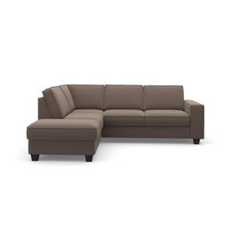 Ecksofa Home Affaire, B:236cm H:81cm T:213cm, grau, Luxus-Microfaser (100% Polyester);Struktur fein (100% Polyester);Luxus-Microfaser weich (9&szlig;%