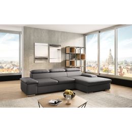 Sit & More Ecksofa SIT & MORE, B:286cm H:73cm T:174cm, braun, NaturLEDER;Spannstoff, Wohnzimmer, Sofas, "Valantine L-Form, B: 286 cm", mit Arm- &