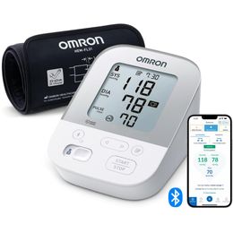 Omron Oberarm-Blutdruckmessgerät "X4 Smart", silber, B:10,5cm H:8,5cm T:15,2cm, Blutdruckmessgeräte, mit Bluetooth und Intelli Wrap Manschette, mit