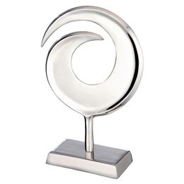 Dekofigur Gilde, B:80cm H:80cm T:9cm, silber, Aluminium, Wohnzimmer, Dekofiguren, "Skulptur Swirl"