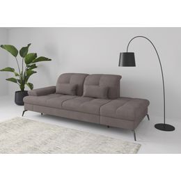 Sit & More Recamiere SIT & MORE, B:231cm H:90cm T:122cm, grau, 90% Polyester, 10% Polyamid, Sofas, "Amica, inkl. Sitztiefenverstellung und Armteilverstellung",