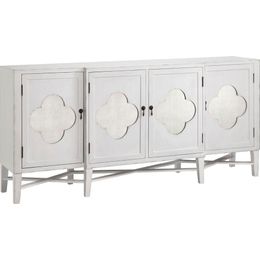 Sideboard LEONIQUE, B:152cm H:89cm T:41cm, wei&szlig;, Wohnzimmer, Sideboards, "Juliette", Kommode, Antik Wei&szlig;, Ornamente, verspiegeltes Glas, ca.