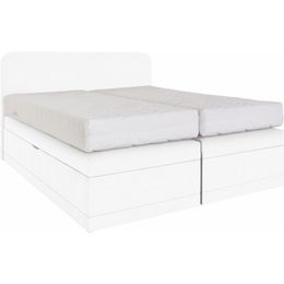 Boxspringbett, B:145cm L:212cm, wei&szlig;, Westfalia Schlafkomfort, Box und Kopfteil: Microvelours (100% Polyester) oder Kunstleder (Polyurethan);Bezug