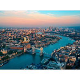 papermoon Fototapete "London Skyline", B/L: 3,5m x 2,6m, Bahnen: 7 Stk., bunt, Tapeten