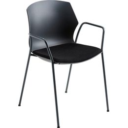 mayer Sitzmöbel Stapelstuhl MAYER SITZMÖBEL, B:55cm H:80,5cm T:53cm, schwarz, Polyester, Polypropylen, Esszimmer, Stühle, "Stapelstuhl myPRIMO", stapelbar