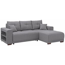 Ecksofa Home Affaire, B:234cm H:91cm T:162cm, grau, Struktur (100% Polyester);Struktur fein ( 100% Polyester);Filzoptik (100% Polyester), Wohnzimmer,