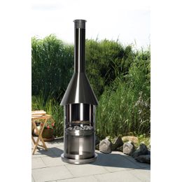 Grillkamin Buschbeck, H:230cm &Oslash;:65cm, silber, Garten, Grills, "Auckland", Edelstahl geb&uuml;rstet