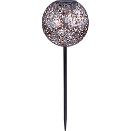 LED Solarleuchte Globo LIGHTING, silber, Garten, Leuchten, "SOLAR", Solarlampe für Garten, Toller Lichteffekt, Solarkugel mit Erdspieß