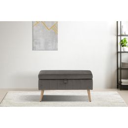 Truhenbank OTTO HOME, B:81cm H:43cm T:36cm, grau, Struktur fein (100% Polyester);Samtvelours (100% Polyester);Luxus-Microfaser weich (100%