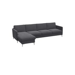 Ecksofa FLEXLUX, B:280cm H:85cm T:159cm, grau, 100% Polyester, Wohnzimmer, Sofas, "Fiore, super Sitzkomfort durch Kaltschaum im Sitz, L-Form",