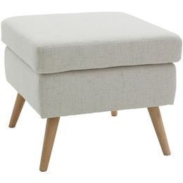 Hocker Home Affaire, B:58cm H:49cm T:58cm, beige, Samtcord (92% Polyester 8% Polyamid);Struktur (100% Polyester);Struktur Hahnentritt (100%
