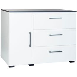 Kombikommode Home Affaire, B:127cm H:92cm T:50cm, schwarz-wei&szlig;, Hartfaserplatte, Holzwerkstoff, Kunststoff, Schlafzimmer, Sideboards, "Borneo 30 WA