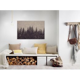A.S. Cr&eacute;ation Leinwandbild A.S. CR&Eacute;ATION, B:90cm H:60cm, schwarz, Holz, Stahl, Wohnzimmer, Bilder, "black forest", Wald Bild Keilrahmen Leinwand-Bild Wohnzimmer