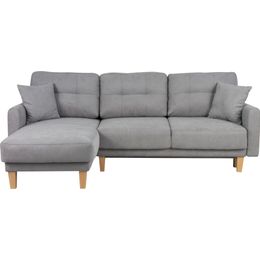Ecksofa Home Affaire, B:234cm H:89cm T:164cm, grau, Wohnzimmer, Sofas, "TRIPLO optionale Schlafsofa mit Bettkasten, Ma&szlig;e B/T/H: 234/164/89 cm",