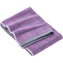 Handtuch Esprit, B:50cm L:100cm, lila, Walkfrottier, Obermaterial: 100% Baumwolle, Handt&uuml;cher, "Melange Cube", im Karodesign