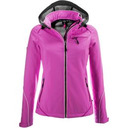 DEPROC Active Damen Softshelljacke "MECATINA PEAK WOMEN", pink, Gr. 46, 100% Polyester, Jacken, mit abnehmbarer Kapuze