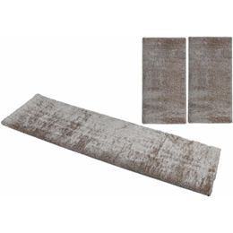Bettumrandung my home, H:43mm, beige, Obermaterial: 100% Polyester, Schlafzimmer, Bettumrandungen, "Malin", Hochflor, Shaggy, Uni-Farben, leichter