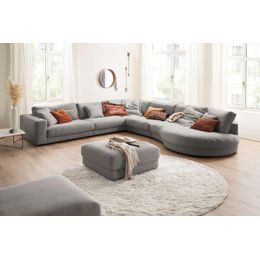 Ecksofa 3C CANDY, B:225cm H:86cm T:395cm, silber, 100% Polyester, Wohnzimmer, Sofas, "Enisa II, bequem und komfortabel, Mega Familiensofa, L-Form",