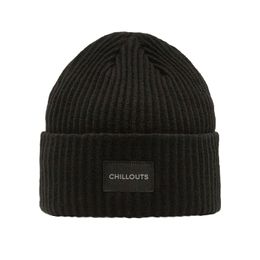 Chillouts Damen Strickm&uuml;tze "Kara Hat", schwarz, unifarben, Rippstrick, Kunstfaser, M&uuml;tzen, Klassischer Rippenstrick