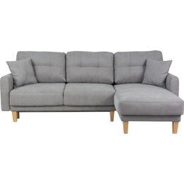 Ecksofa Home Affaire, B:234cm H:89cm T:164cm, grau, Wohnzimmer, Sofas, "TRIPLO optionale Schlafsofa mit Bettkasten, Ma&szlig;e B/T/H: 234/164/89 cm",