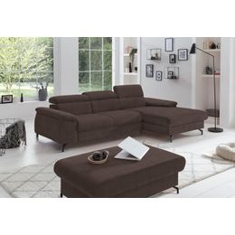 Ecksofa COTTA, B:244cm H:72cm T:166cm, braun, Microfaser (100% Polyester);Flachgewebe (100% Polyester), Wohnzimmer, Sofas, "Kitty L-Form, B: 242 cm",