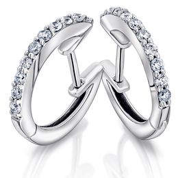ONE ELEMENT Damen Paar Creolen "0,40 ct Diamant Brillant Ohrringe Creolen aus 585 Wei&szlig;gold", Damen, 0,4 mit Diamant, Diamanten Gold Wei&szlig;gold 585,