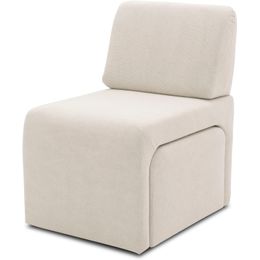 Sessel DOMO collection, B:70cm H:82cm T:70cm, beige, 100% Polyester, Wohnzimmer, Sessel, "mit Hocker 700017 ideal f&uuml;r kleine R&auml;ume, platzsparend,